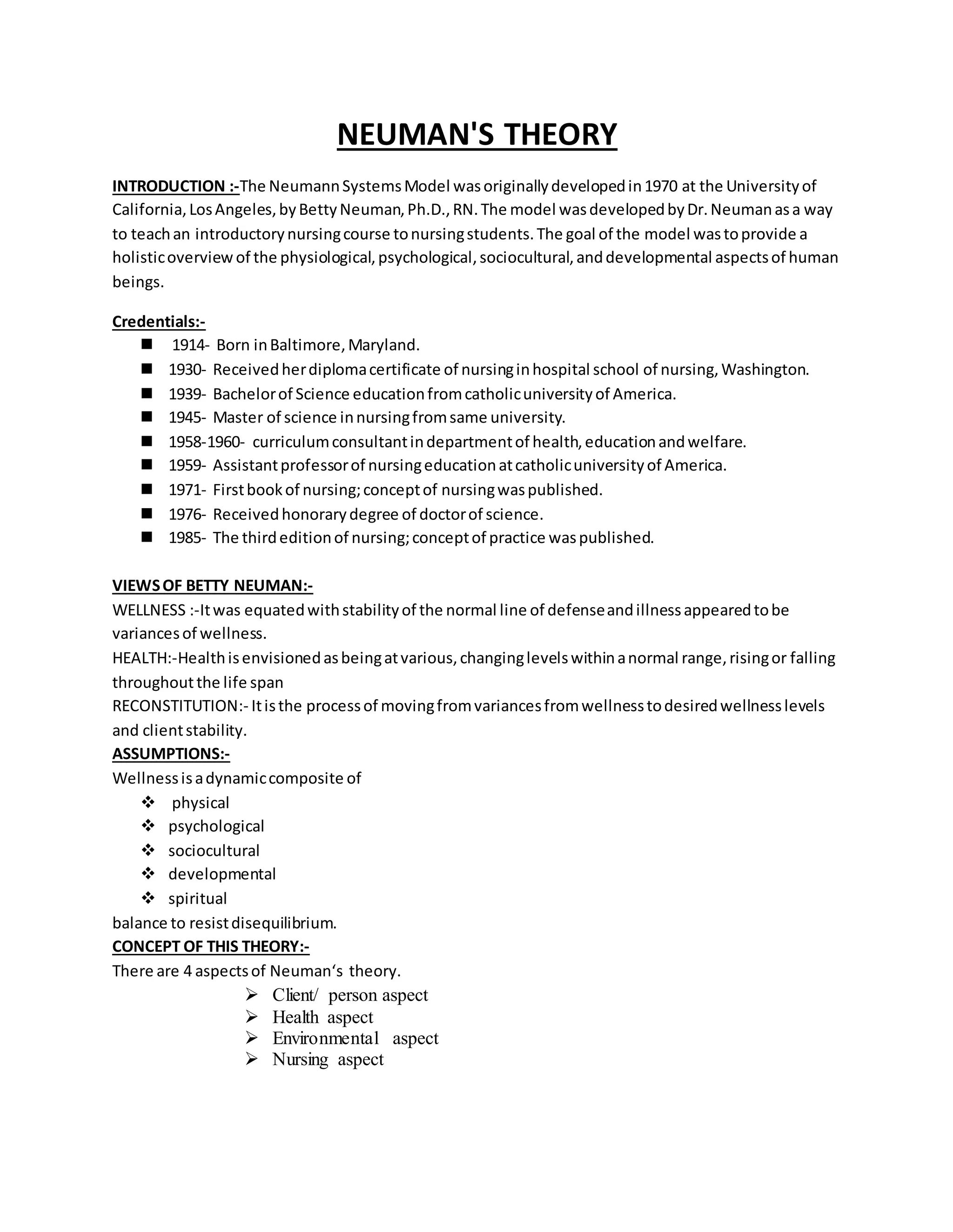 Neuman theory | DOCX