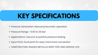 Pneumatic Pressure Pump PPP01 for Calibration & Testing | PDF