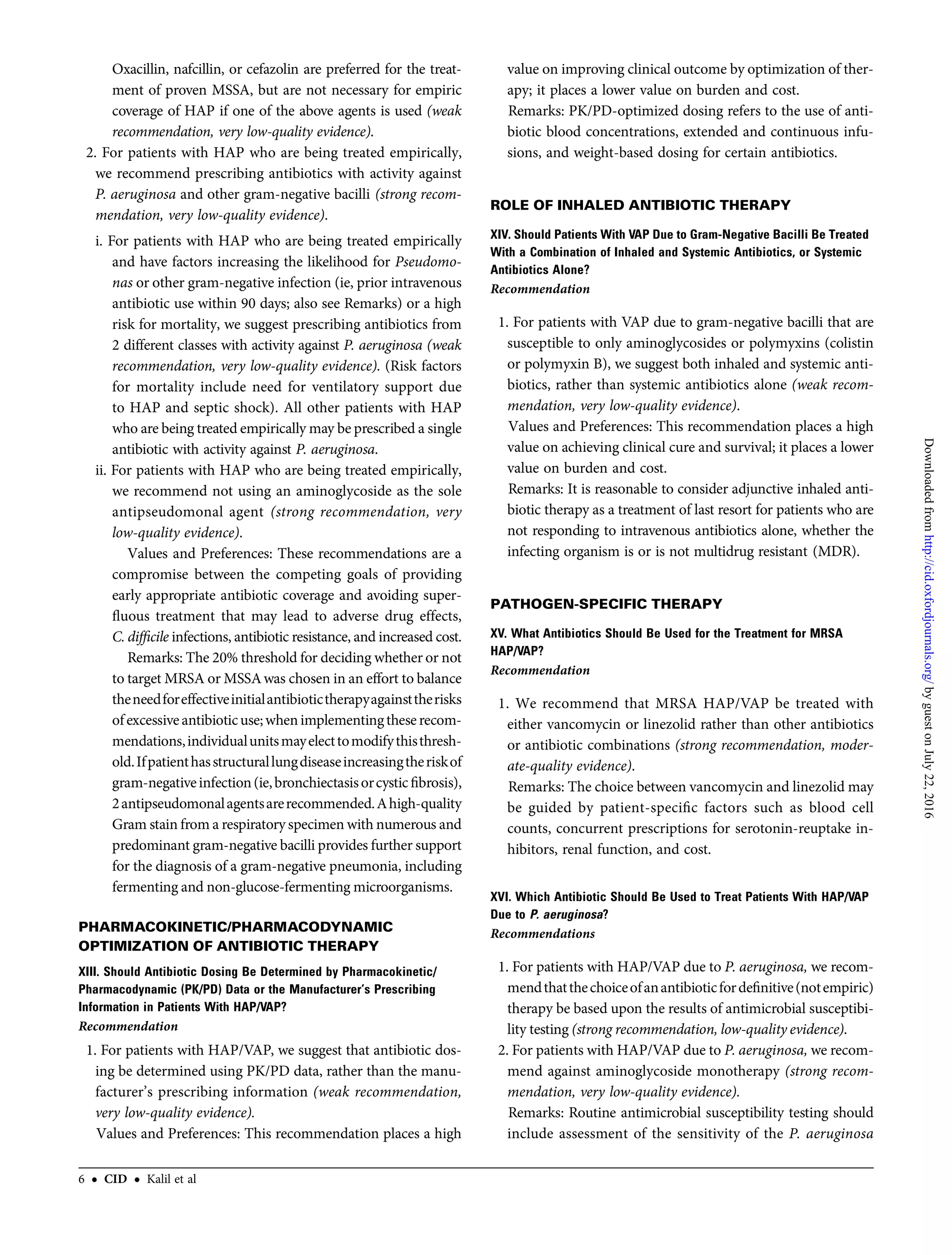 Neumonia asociada al ventilador y nosocomial guias idsa 2016 | PDF