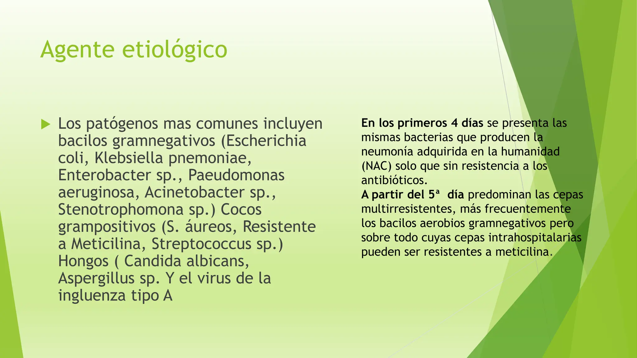 NEUMONIA INTRAHOSPITALARIA (NIH) se muestra el agente y causas | PPTX