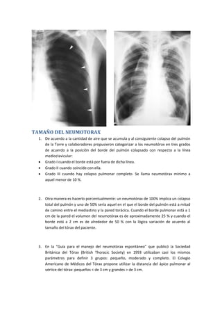 Neumotorax - guía de estudio | PDF