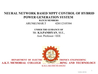 Neural network base power generation | PPT