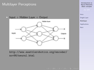 Introductions to Neural Networks,Basic concepts | PPT