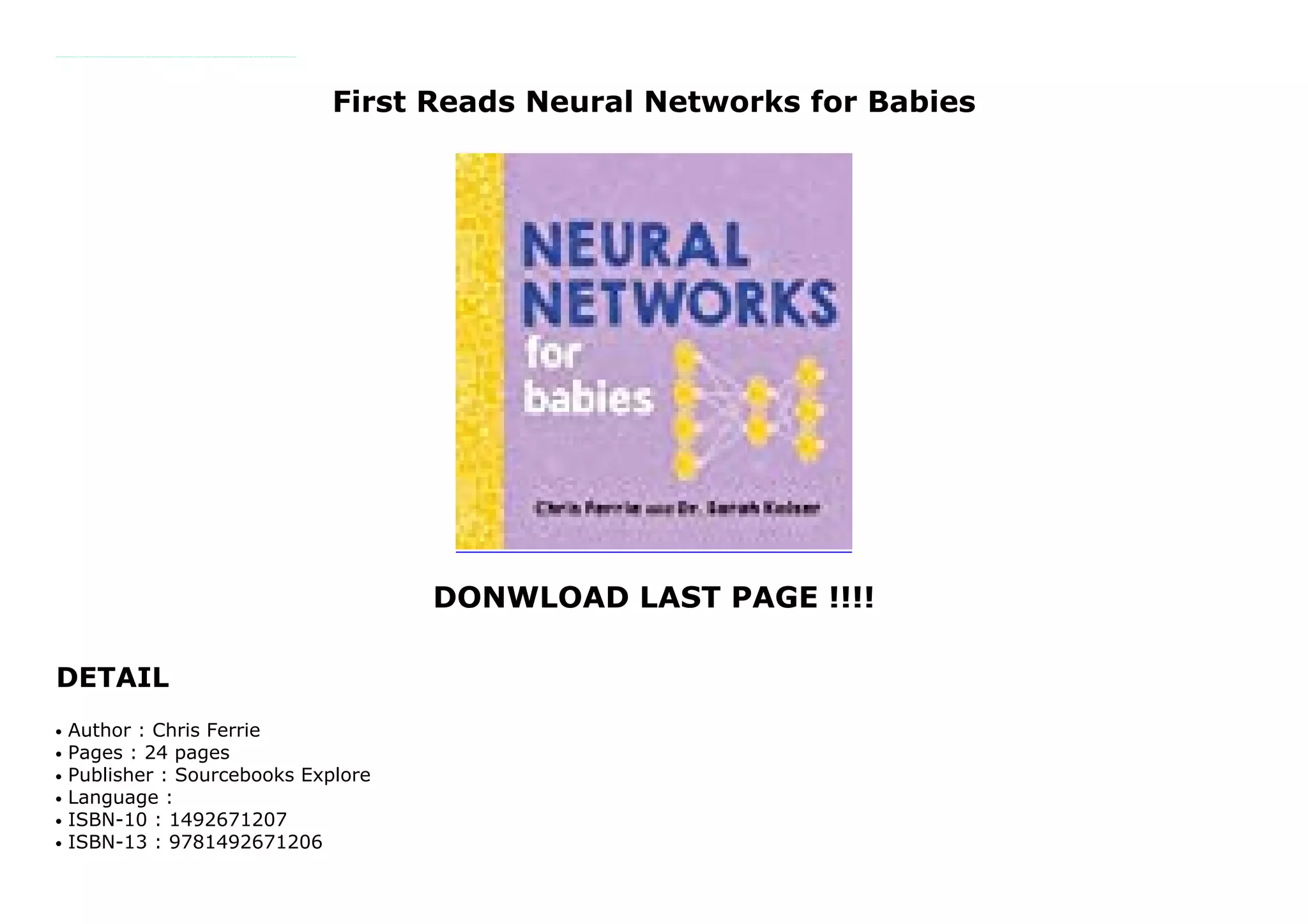 First Reads Neural Networks for Babies | PDF