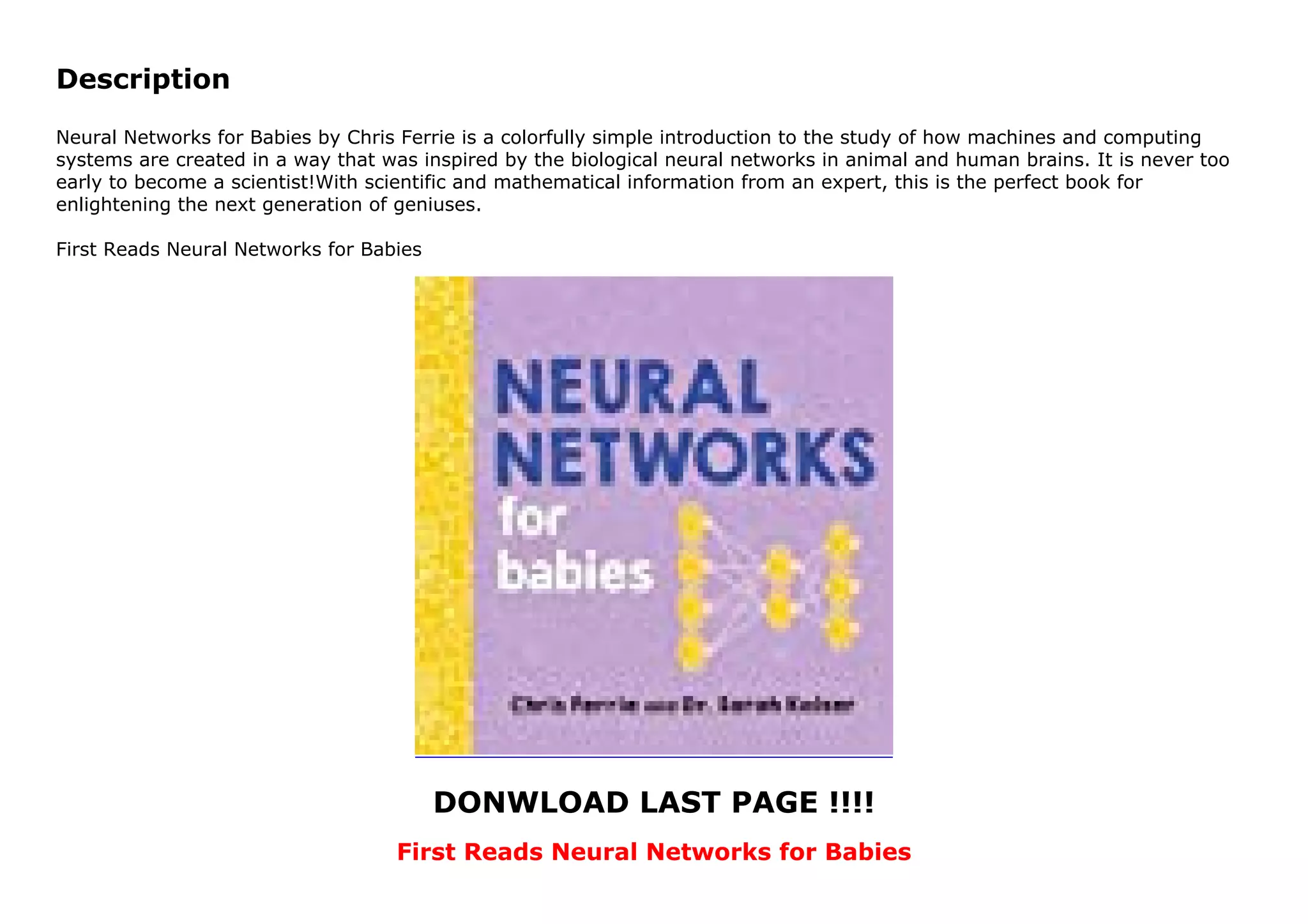 First Reads Neural Networks for Babies | PDF
