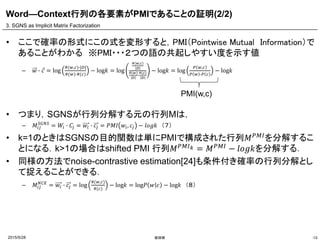Neural word embedding as implicit matrix factorization の論文紹介 | PPT