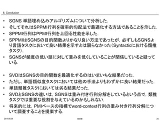 Neural word embedding as implicit matrix factorization の論文紹介 | PPT