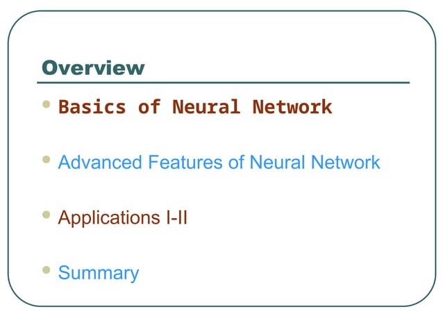neural1Advanced Features of Neural Network.ppt