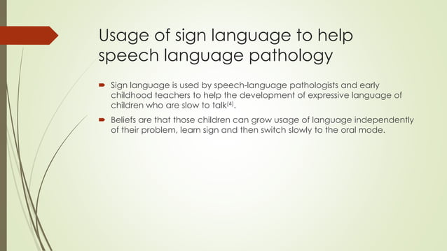 Neural basis of sign language | PPT