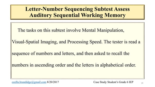 Neural Correlates Of Working Memory Ppt