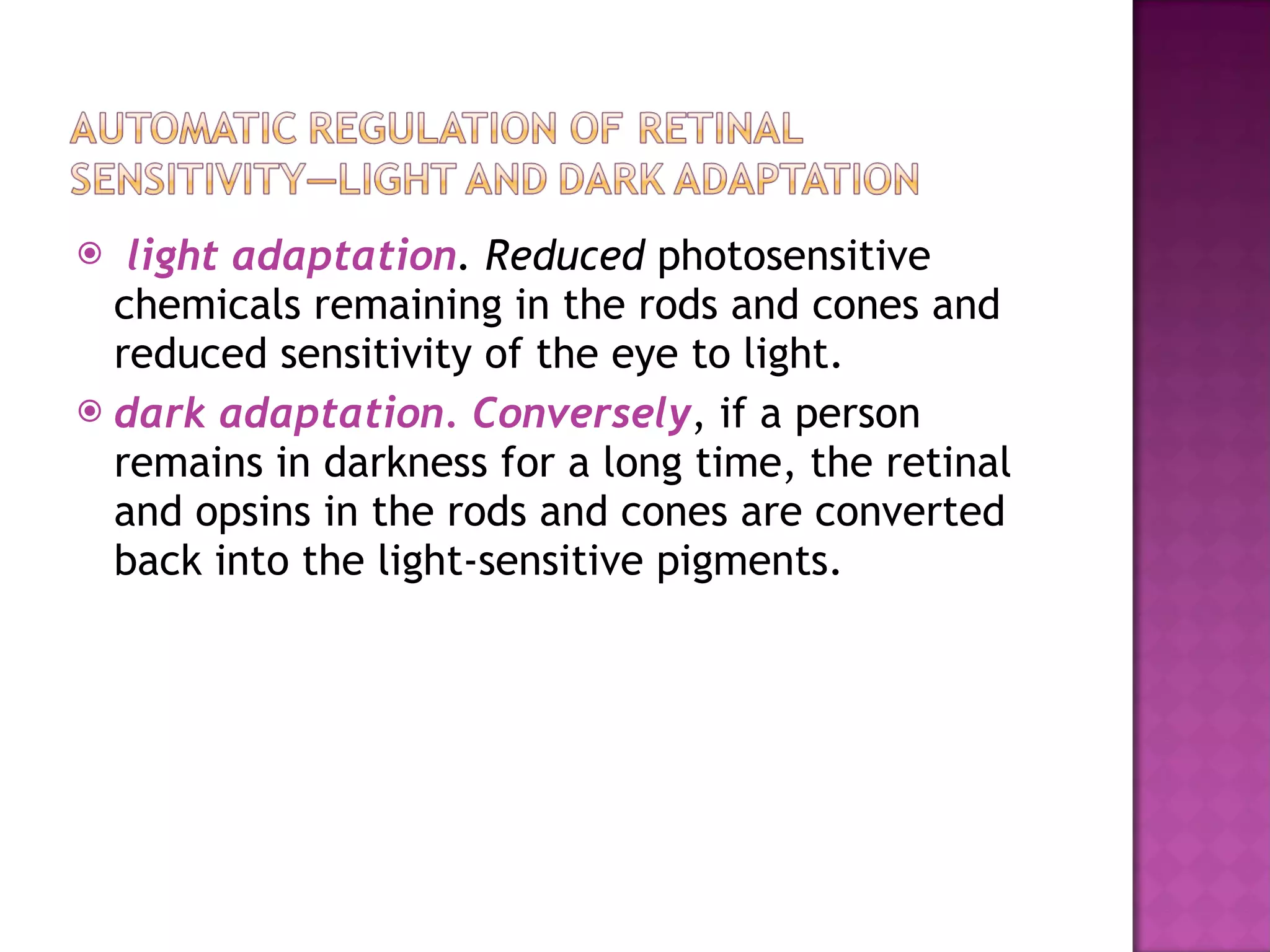 Neural funtion of the retina 3 | PPT