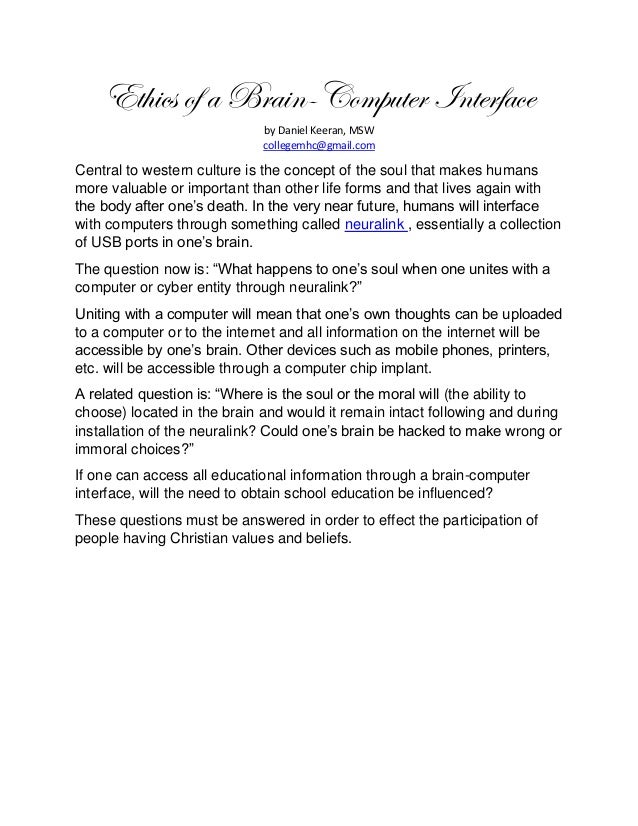 Ethics of Brain-Computer Interface