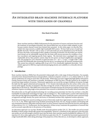 Neuralink white-paper. Elon Musk & Neuralink | PDF