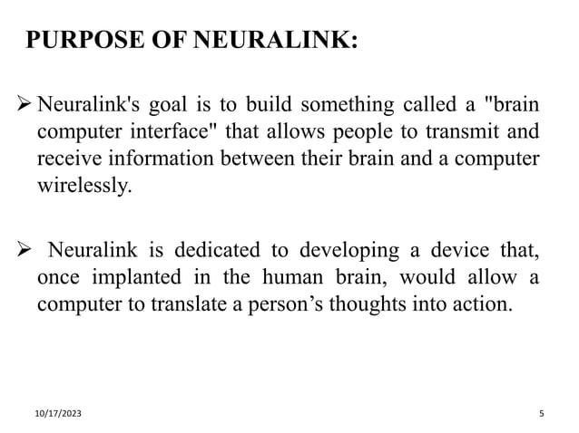 NEURALINK presentation.pptx | Computer Peripherals | Computing
