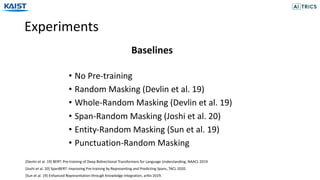 Neural Mask Generator : Learning to Generate Adaptive Word Maskings for ...