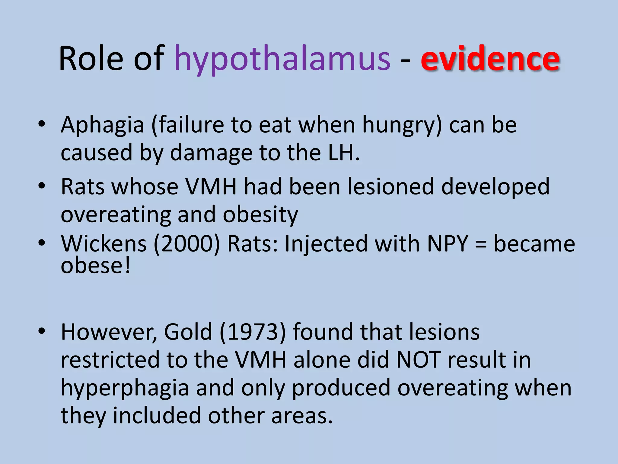 Eating: Neural mechanisms of eating A2 | PPT