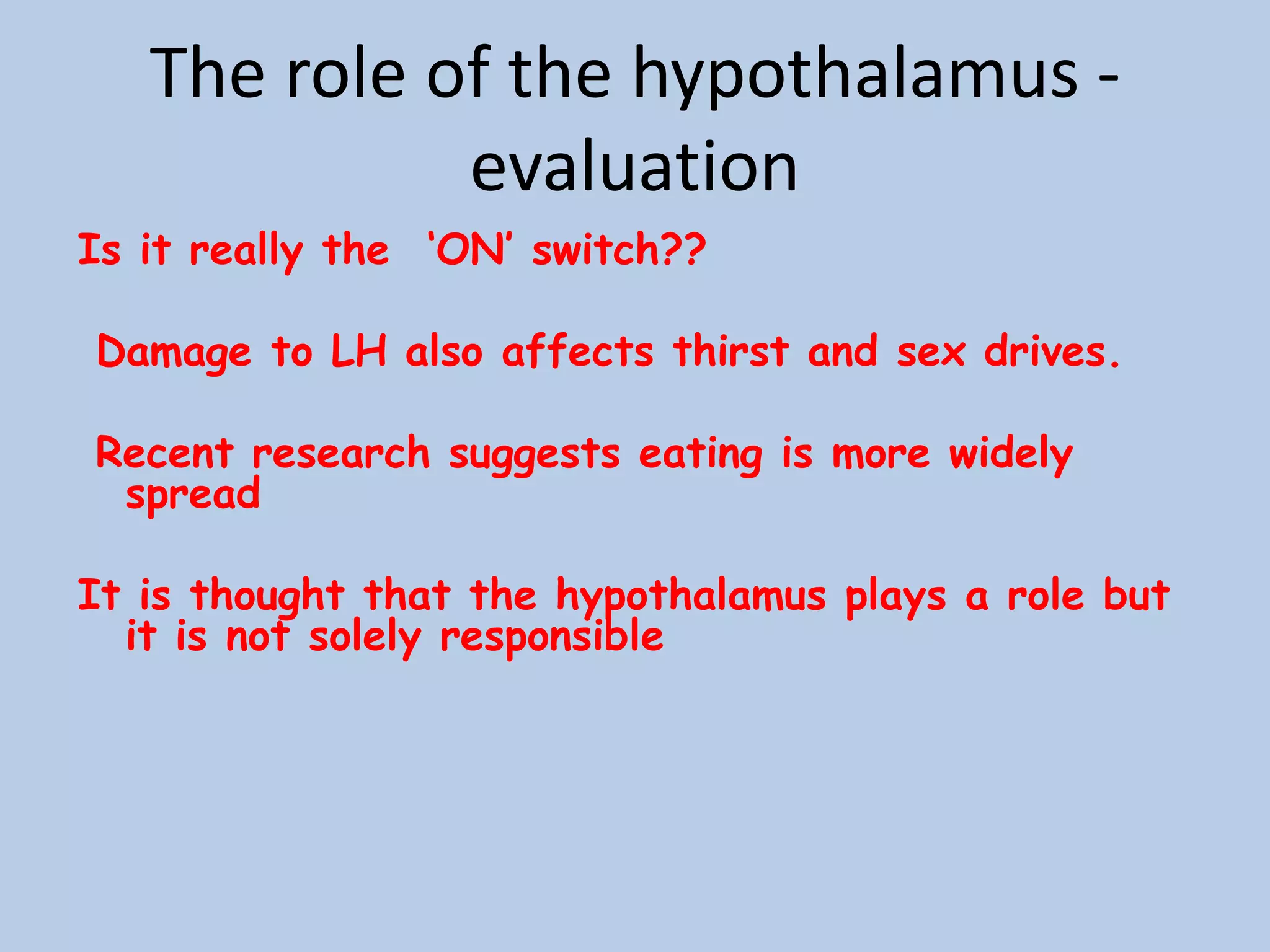 Eating: Neural mechanisms of eating A2 | PPT
