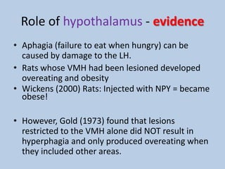 Eating: Neural mechanisms of eating A2 | PPT