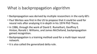 Neural net and back propagation | PPT