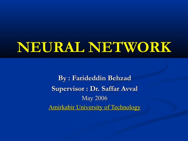 Neural network | PPT