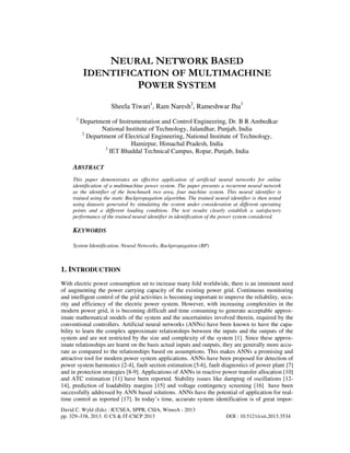 Neural network based identification of multimachine power system | PDF | Internet of Things ...