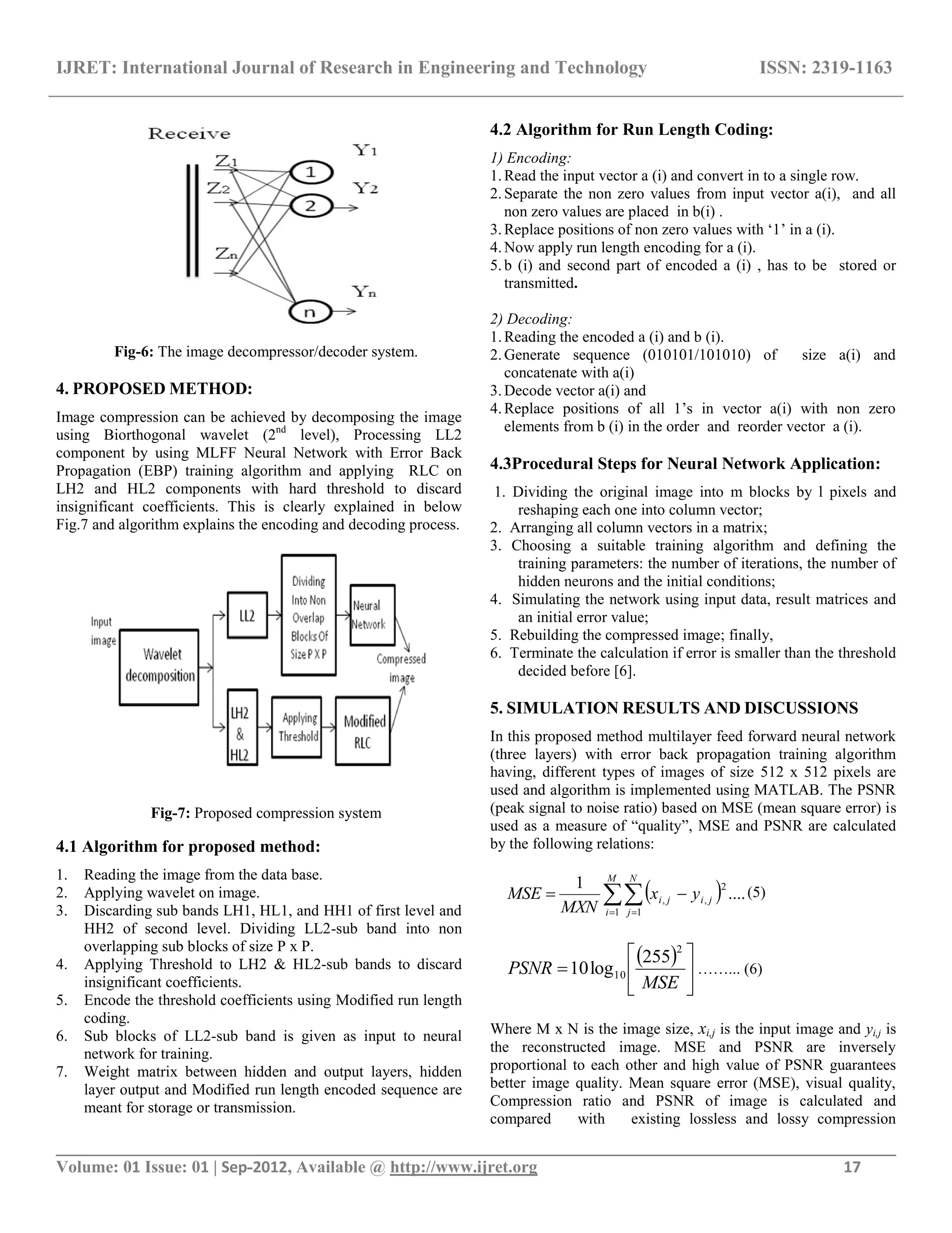 Neural Network Based Image Compression With Lifting Scheme And Rlc Pdf