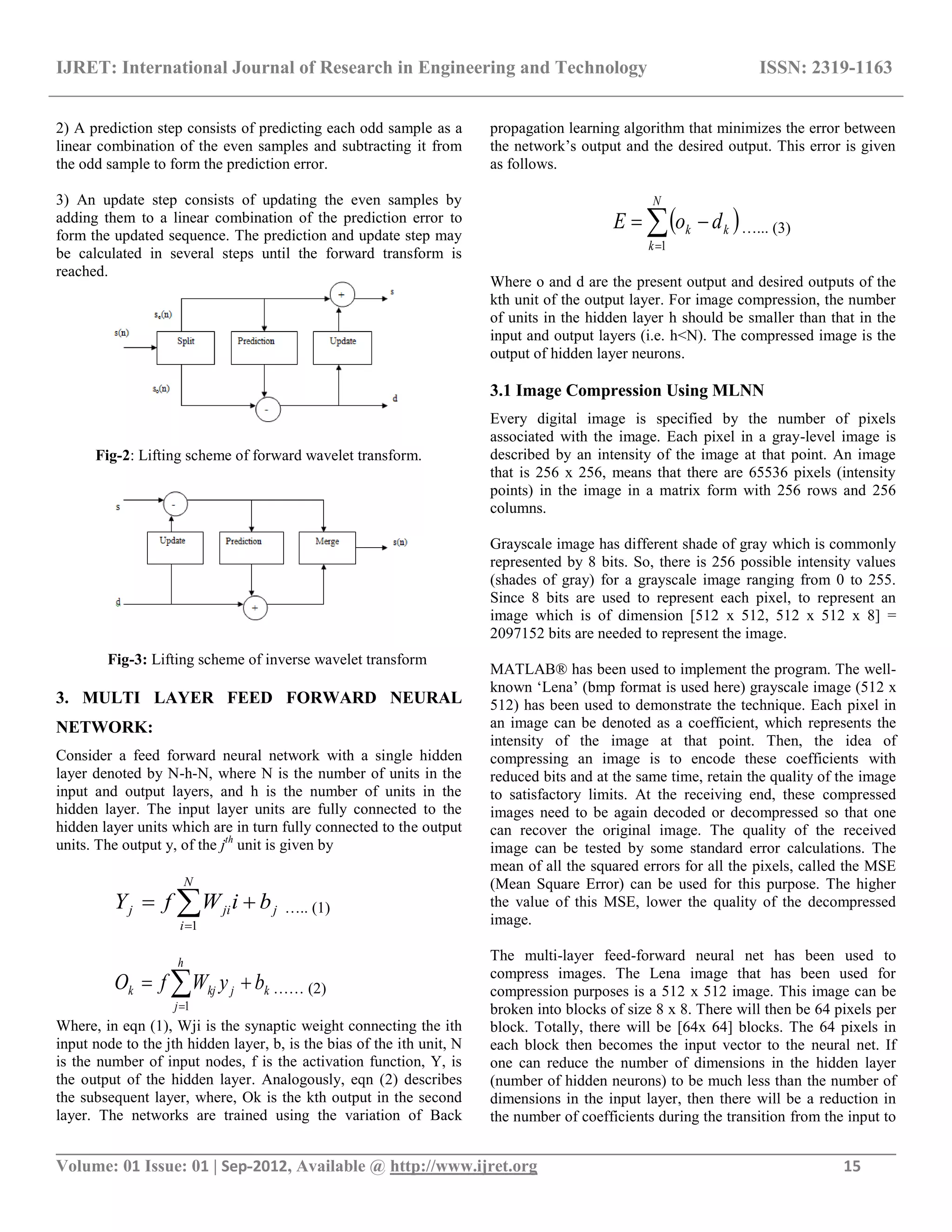 Neural network based image compression with lifting scheme and rlc | PDF