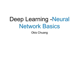 Neural Network Basics | PPT