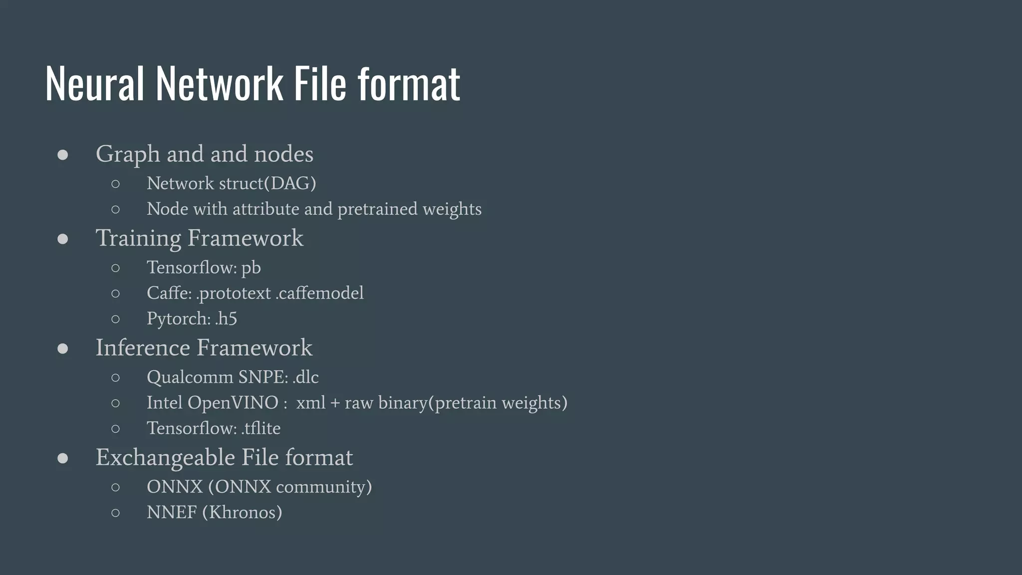 Neural Network File Format for Inference Framework | PDF