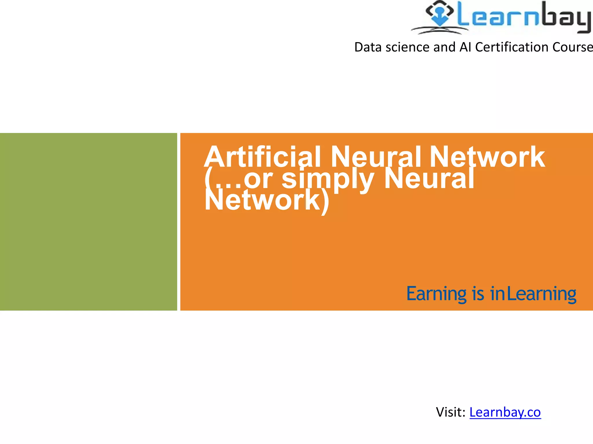 Artificial Neural networks | PPT