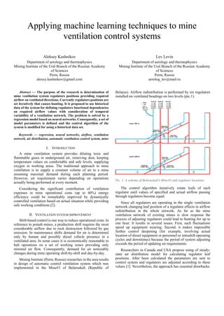 Neural networks for mine ventilation control systems | PDF