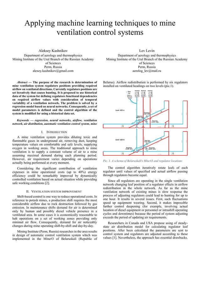 Neural networks for mine ventilation control systems | PDF