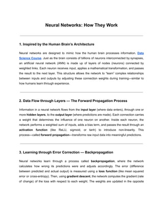 Neural Networks_ How They Work.pdf excelr | PDF