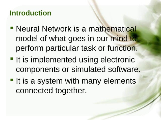 Neural networks introduction | PPT
