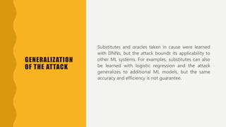 Black-Box attacks against Neural Networks - technical project presentation | PPTX