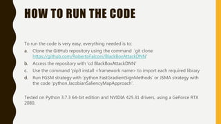 Black-Box attacks against Neural Networks - technical project presentation | PPTX