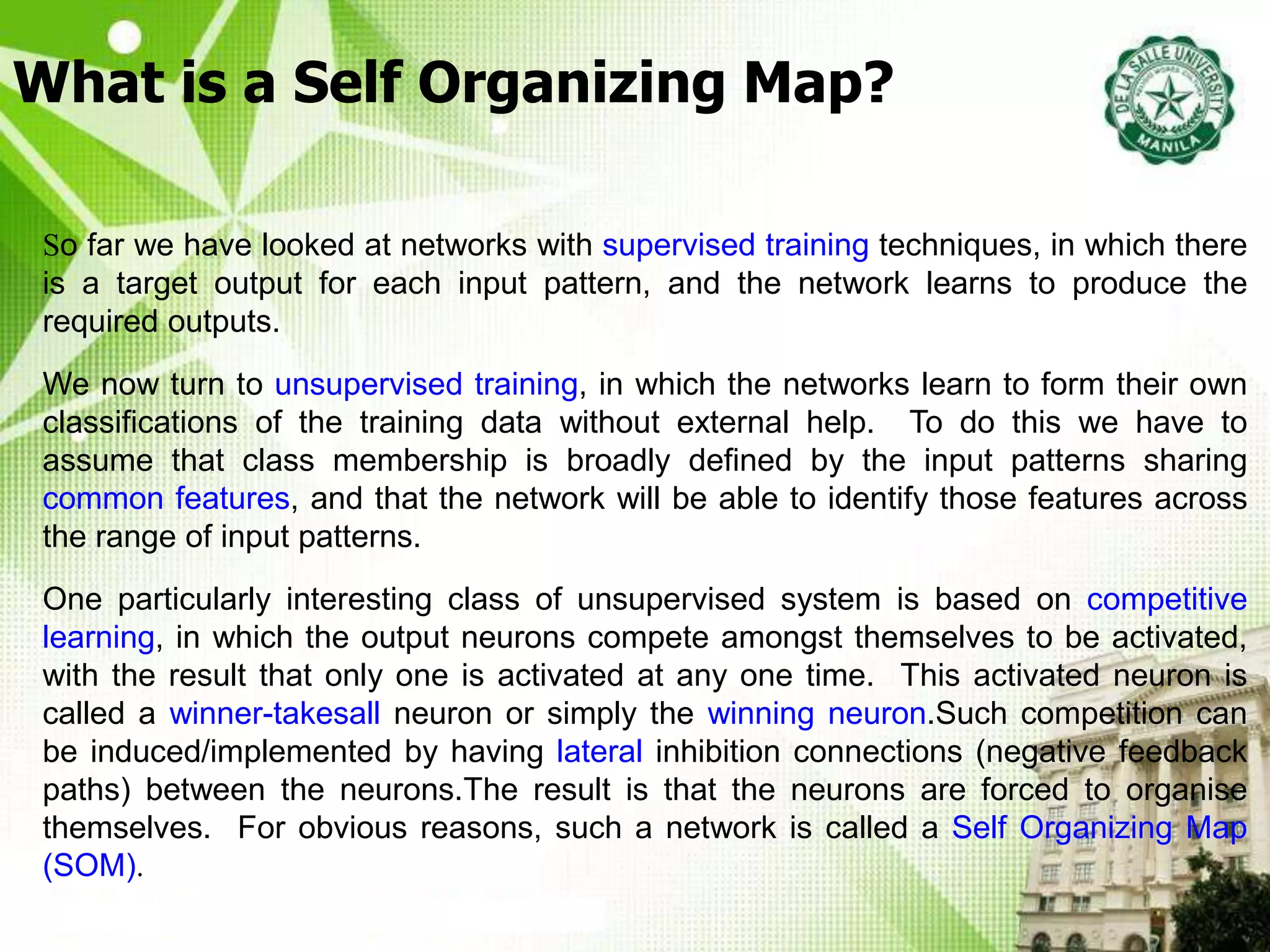 Neural networks Self Organizing Map by Engr. Edgar Carrillo II | PPT