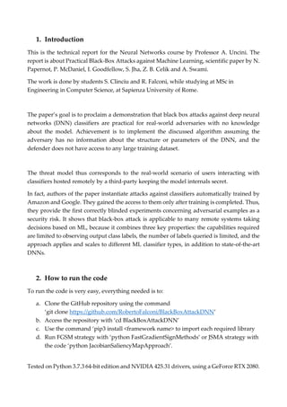 Black-Box attacks against Neural Networks - technical project report | PDF