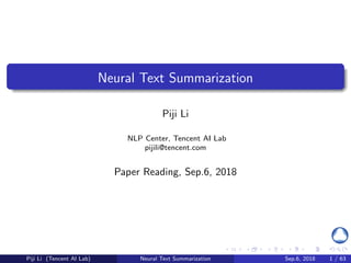 neuralsum presentation for text summarization | PPT