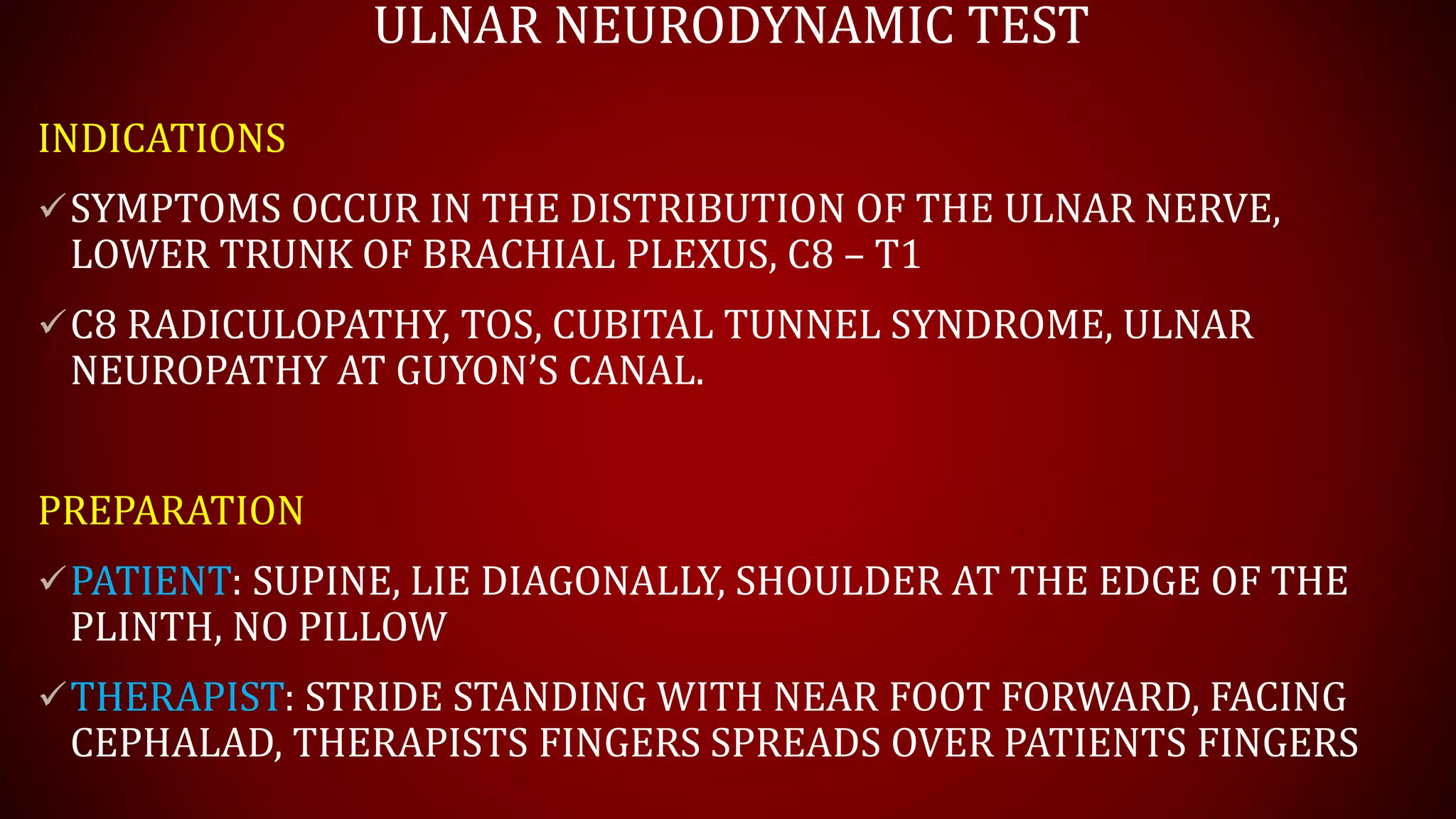 Neural tissue mobilization Upper Limb Assessment | PPTX