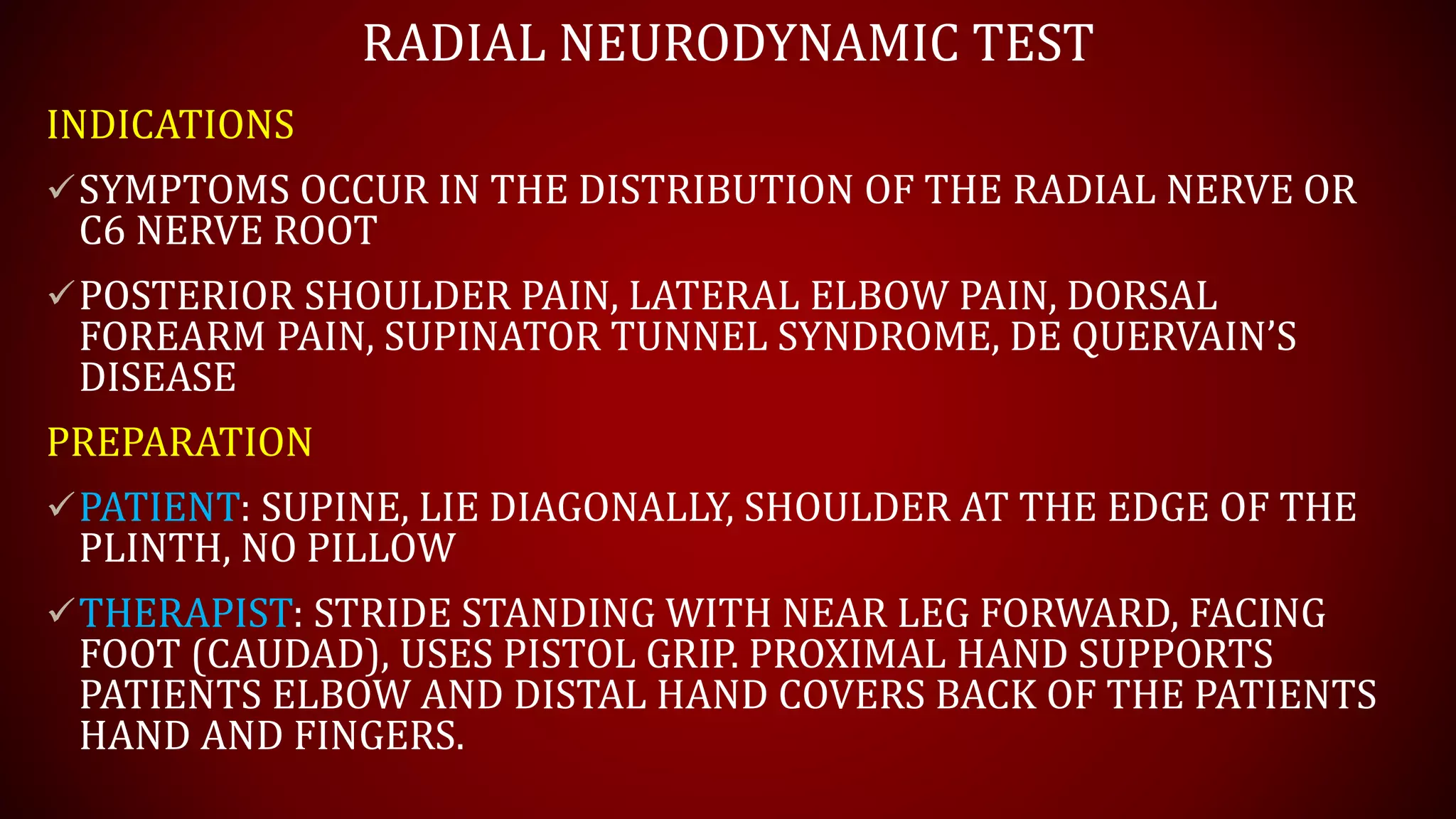 Neural tissue mobilization Upper Limb Assessment | PPTX