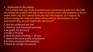 Neural tissue mobilization Upper Limb Assessment | PPTX