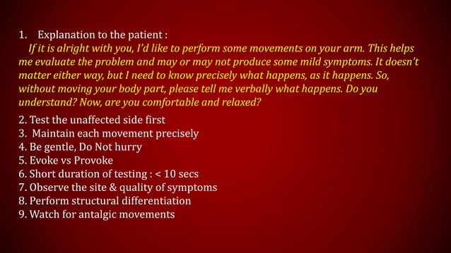 Neural tissue mobilization Upper Limb Assessment | PPTX | Brain and ...