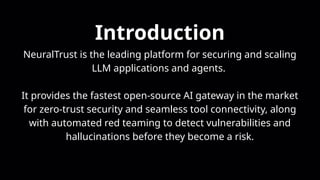 NeuralTrust - LLM Gateway and Red Teaming | PPTX