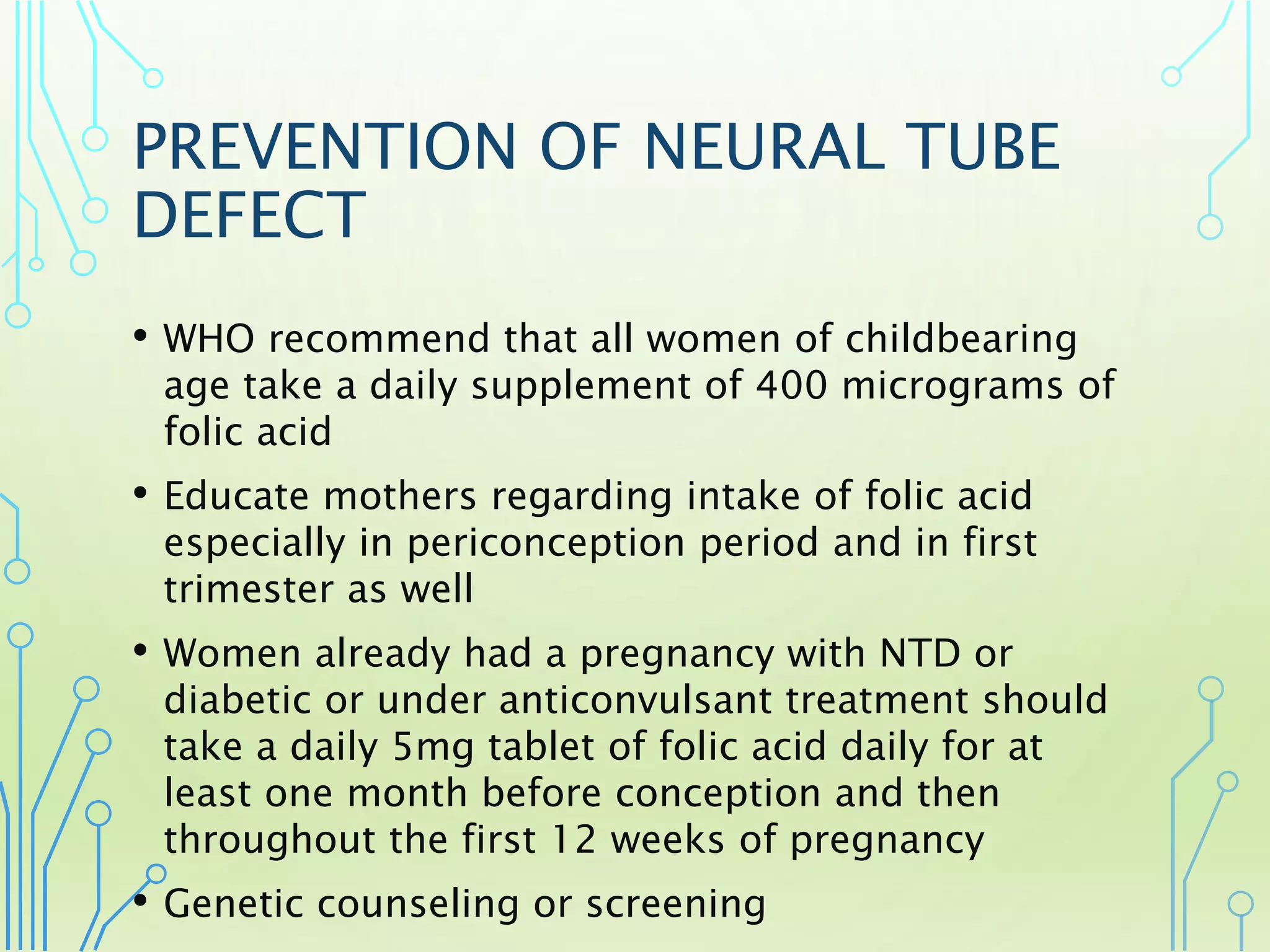 Neural tube defect | PPTX | Pregnancy | Reproductive Health