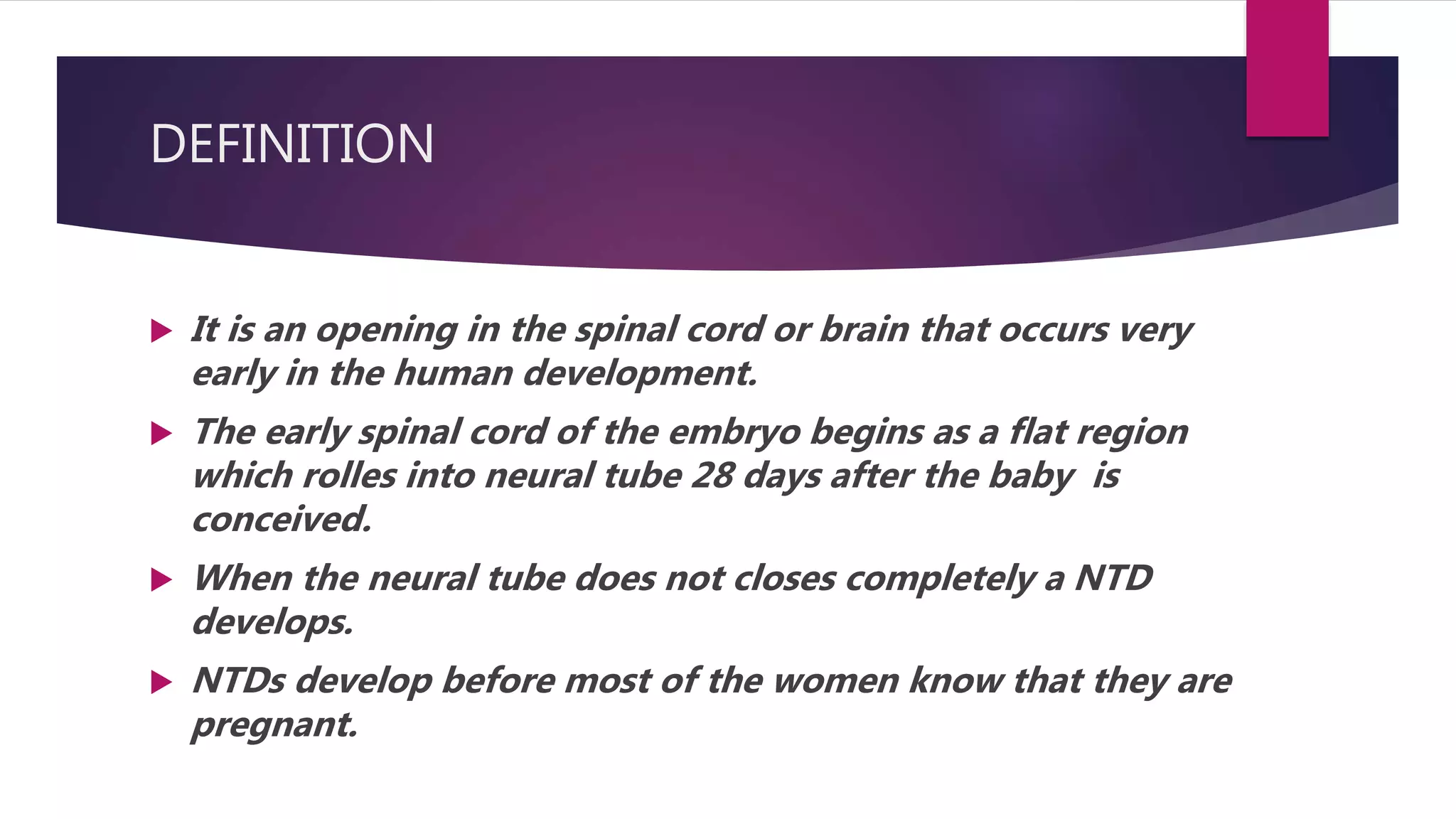 Neural tube defect [ntd] | PPTX