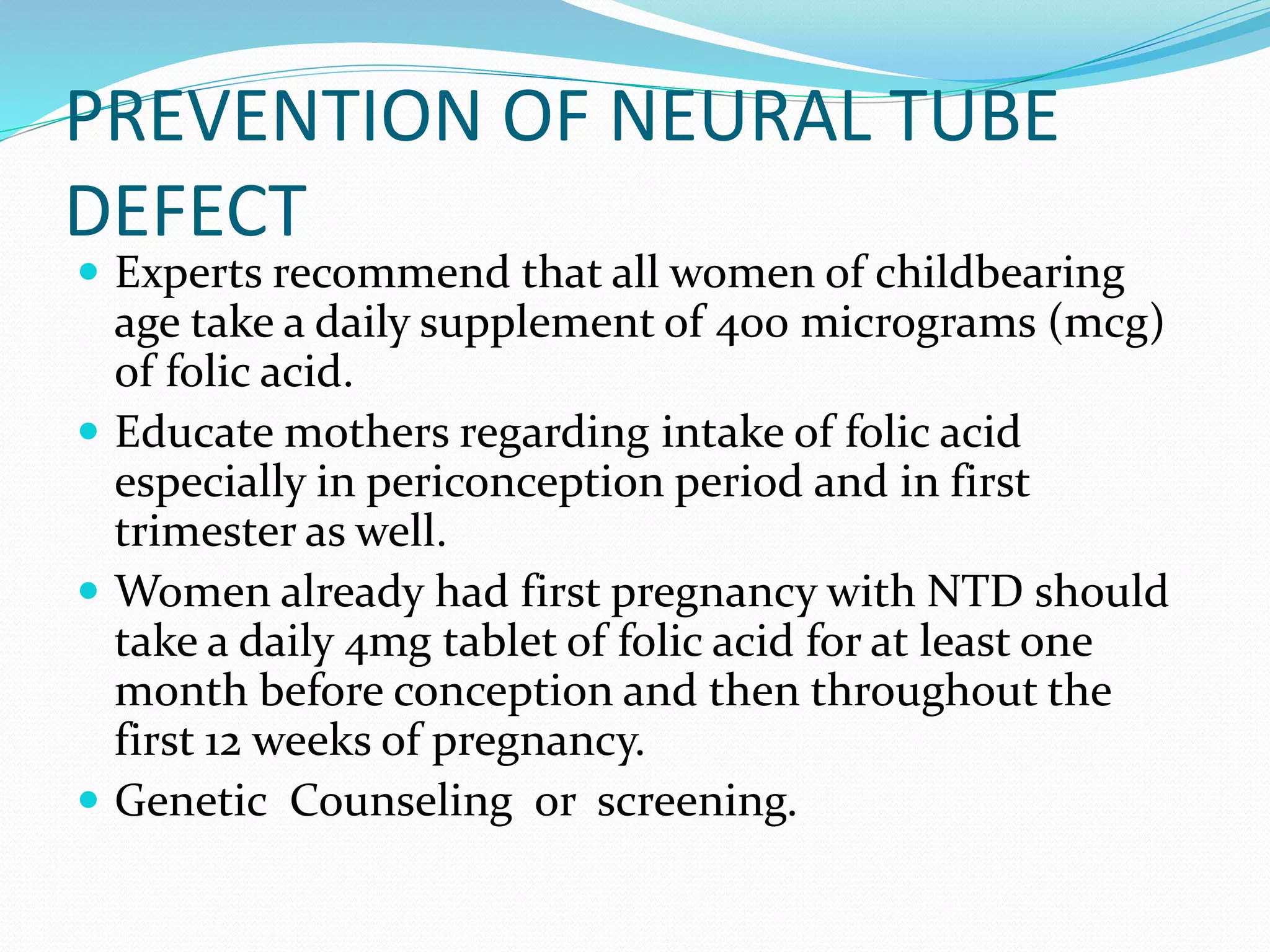 Neural tube defect presentation | PPTX