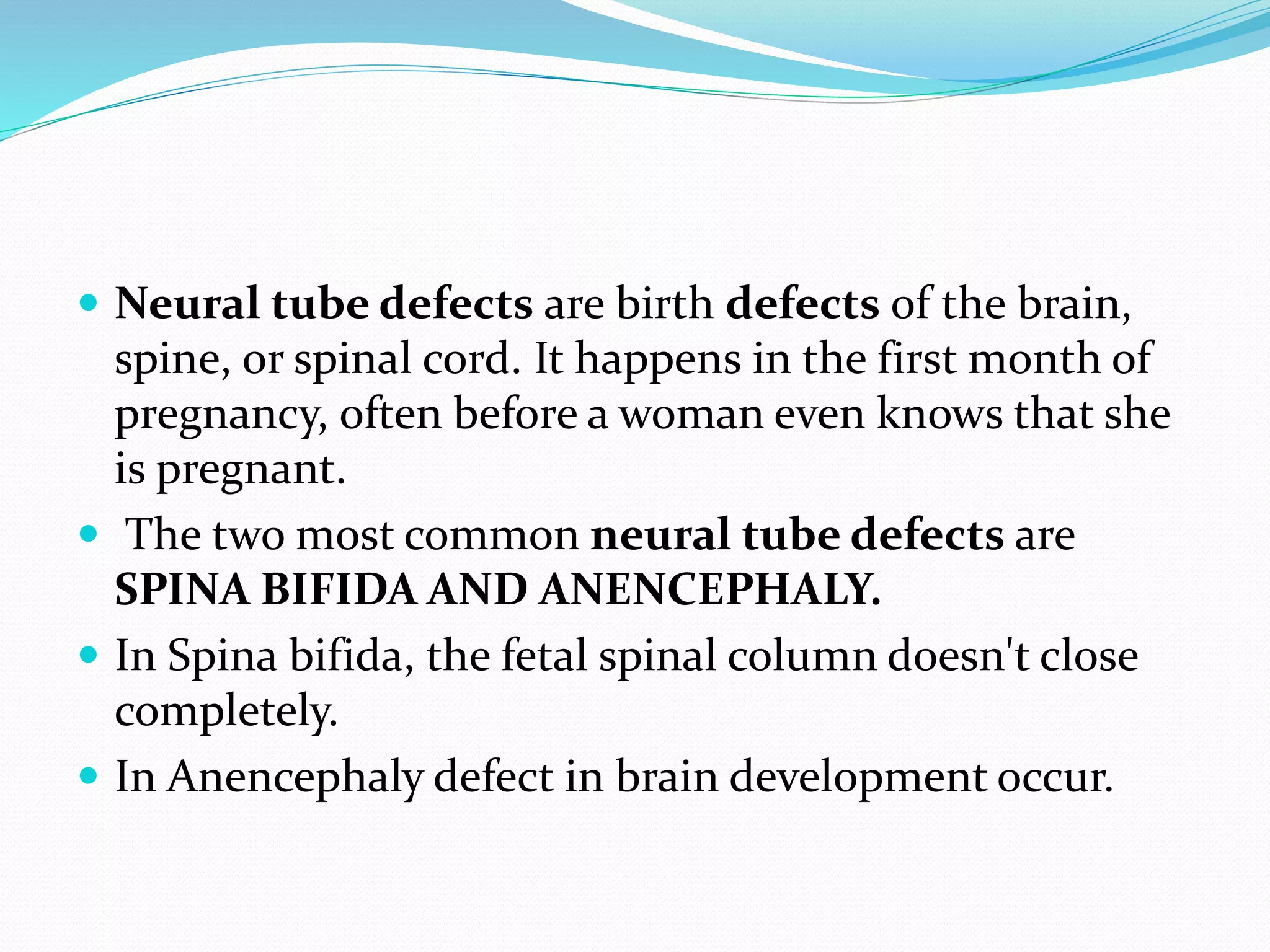 Neural tube defect presentation | PPTX