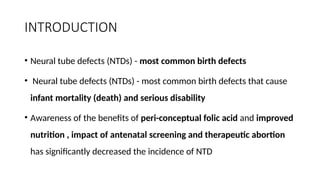 Neural Tube Defects in children - paediatric surgery | PPTX
