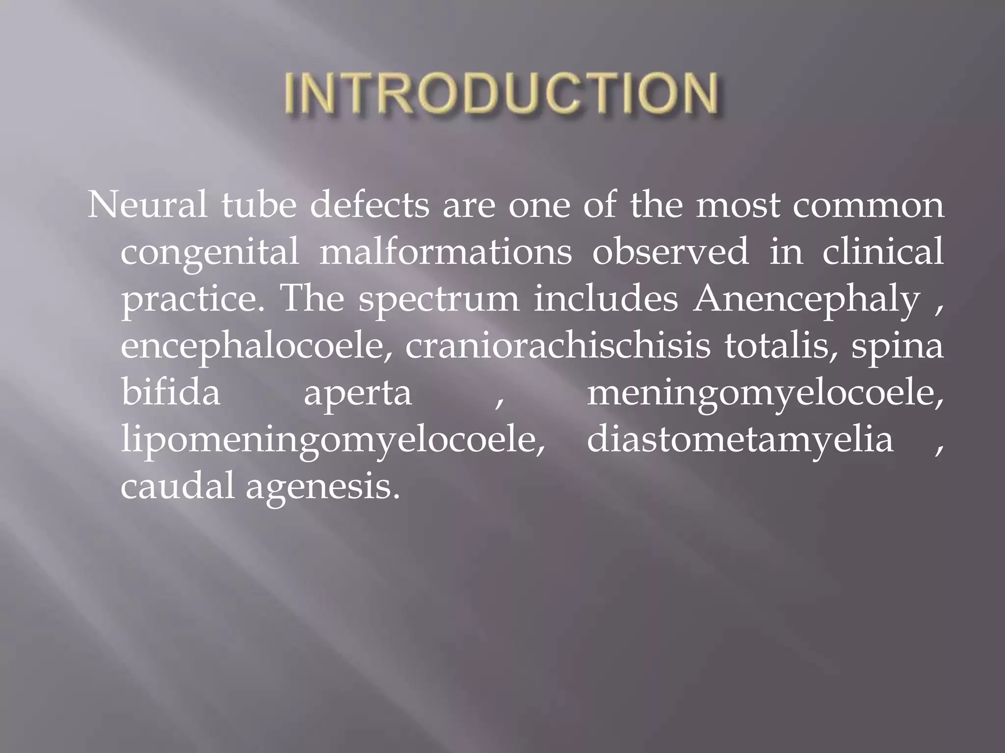 Neural tube defects a case series - copy | PPTX